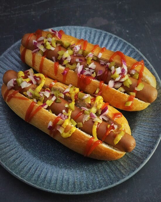 Footlong 12” Wagyu Beef Hot Dogs, Long Hot Dog Buns Kit , includes ...