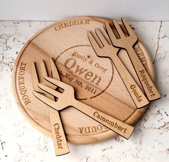 Personalized cheese board and cheese markers