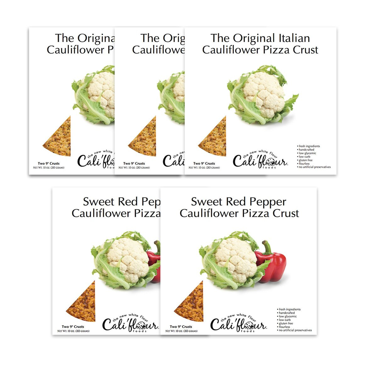 Cauliflower Pizza Crust- Variety Pack Bundle of 10 crusts