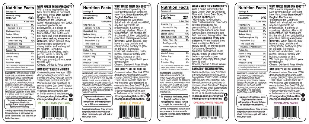 Variety Pack Dam Good English Muffins, 4 bags (4 muffins per bag)