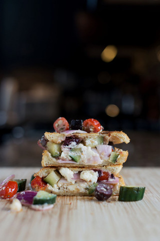 Greek Grilled Cheese Sandwich - (Free Recipe below)