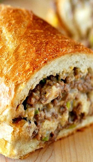 Stuffed Beef, Cheese & Peppers French Bread - (Free Recipe below)
