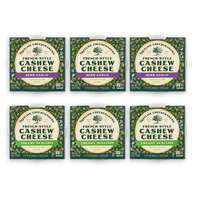 Treeline Cheese Vegan Cheese Assortment - Ricotta, Herb Garlic ...