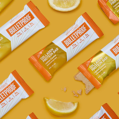Bulletproof Lemon Cookie Collagen Protein Bars - Pack of 12 - Keto ...