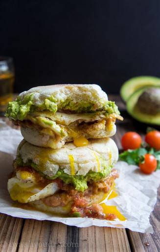 Huevos Rancheros Breakfast Sandwich - (Free Recipe below)