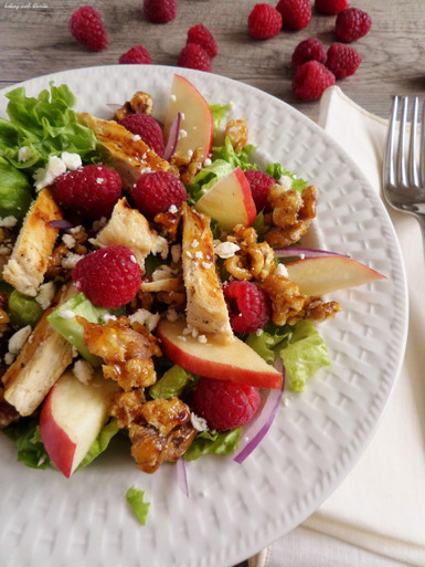 Fresh Raspberry Chicken Salad with Raspberry Vinaigrette - (Free Recipe ...