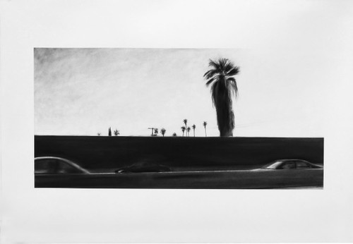 10 Minutes to Downtown California Charcoal Drawing Contemporary Art ...