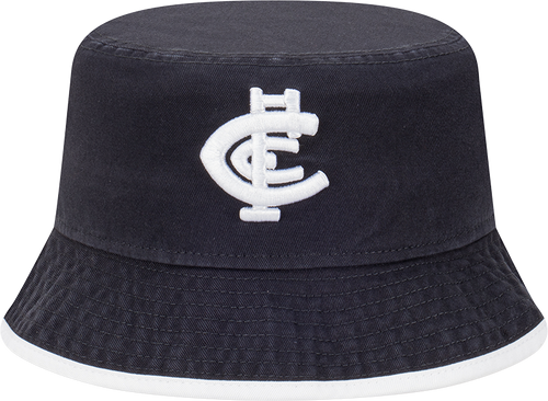 Carlton New Era Team Colour Bucket Hat Size M/L - MCG Shop