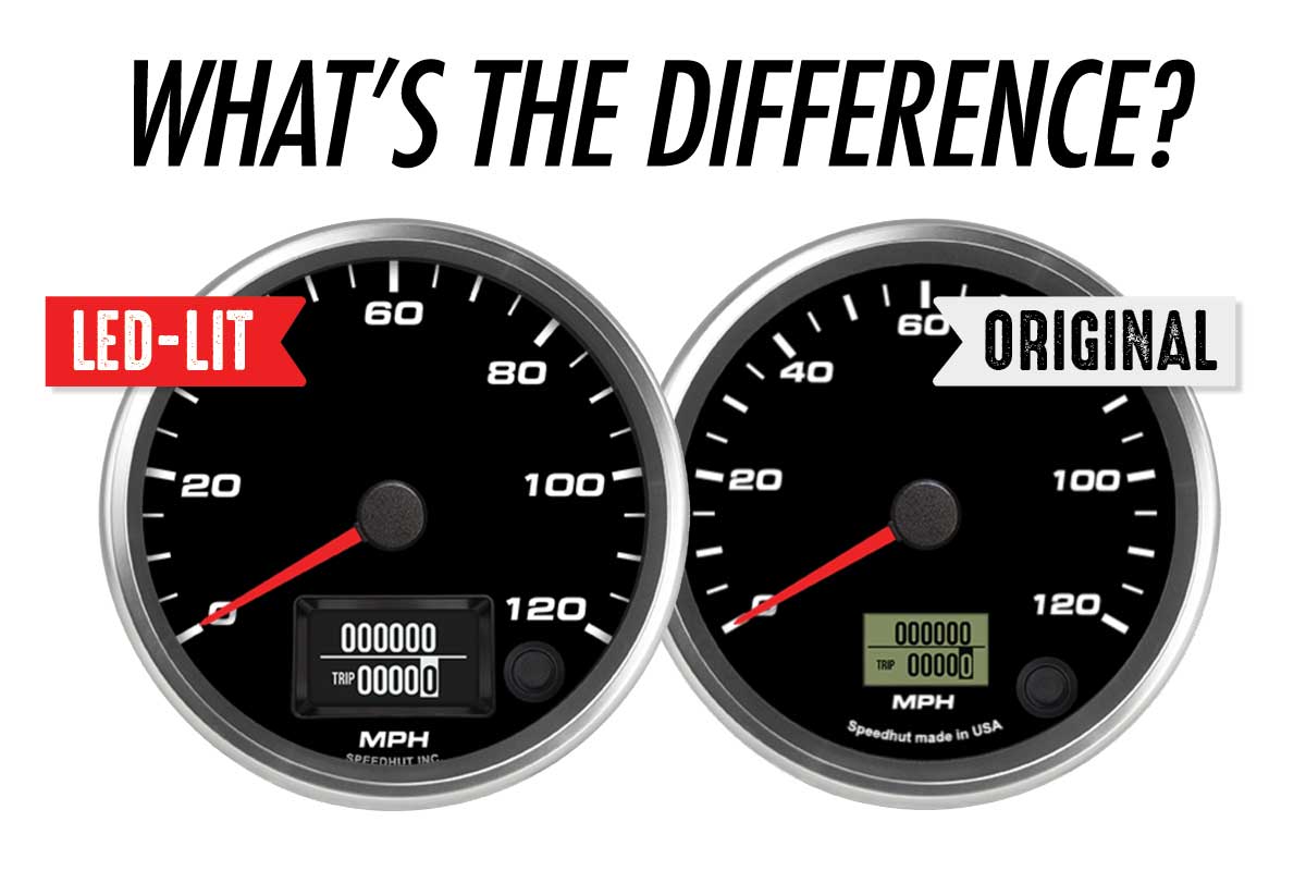Comparing LED-LIT and Original Gauge Lines - SPEEDHUT® Custom Gauges