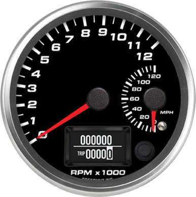 4" Dual Gauge - 12K Tachometer / 120 mph GPS Speedometer