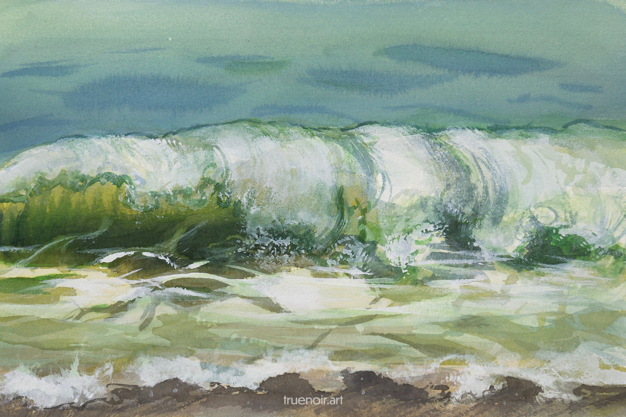 Beach Wave Watercolor