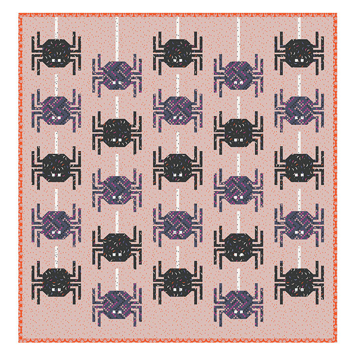 Marigold Black | Ghost Town Halloween Fabric Collection | Figo Fabrics ...