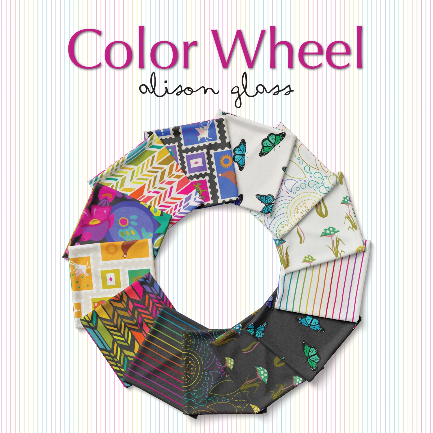 Spectrum Stripe Night | Color Wheel Collection | Andover Fabrics | 100% ...