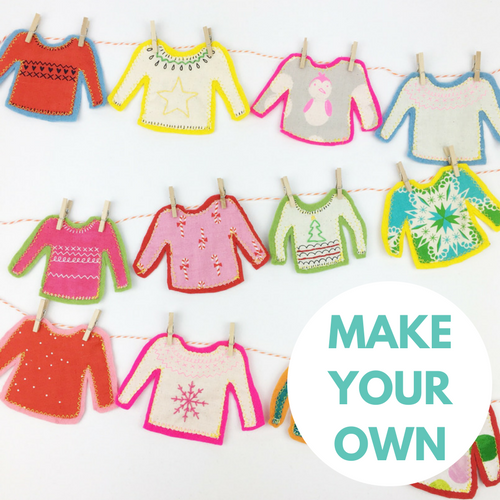 Christmas Jumper Garland Tutorial - The Fabric Fox
