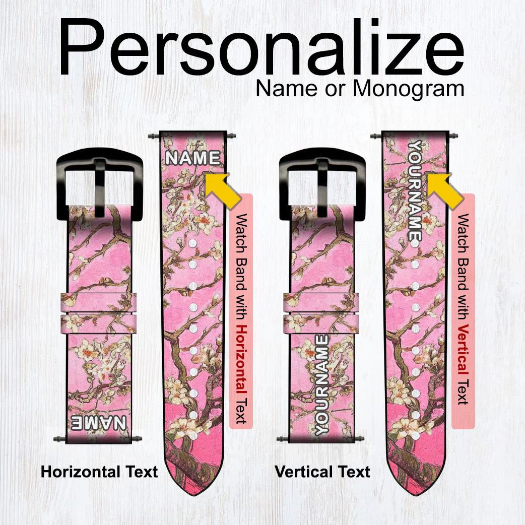 CA0325 Pink Blossoming Almond Tree Van Gogh Leather & Silicone Smart ...