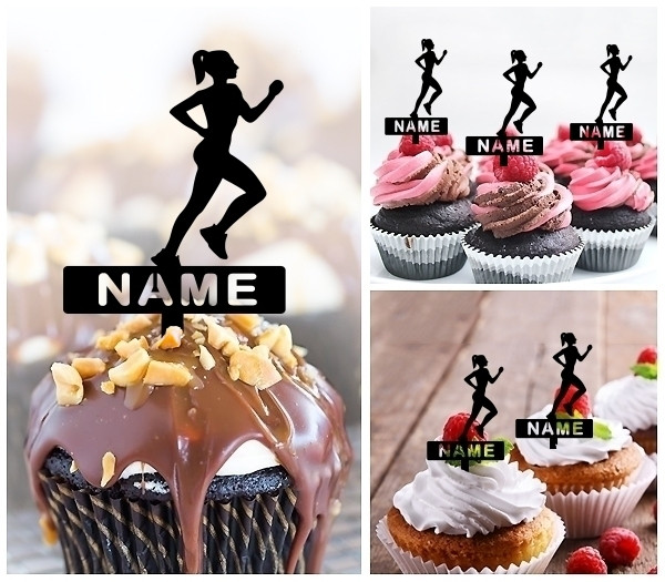 TA1007 Running Female Jogging Girl Silhouette Party Wedding Birthday ...