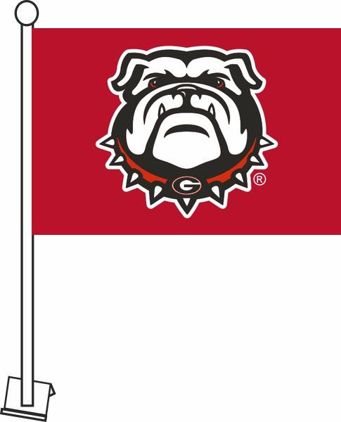 Sewing Concepts UGA 11X16 Inch SS Red With Bulldog Head Car Flag ...