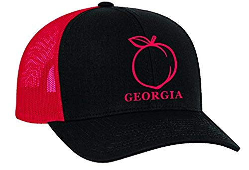 Georgia Peach Trucker Hat Baby Blue Cap with White Mesh and White ...