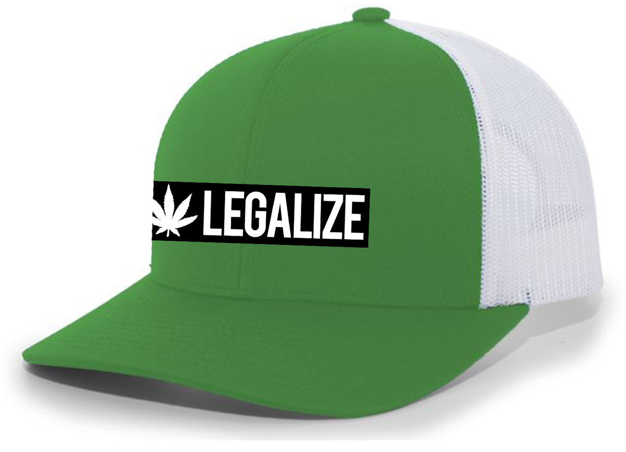 Legalize Weed Pot Marijuana Cannabis Men's Mesh Back Trucker Hat ...