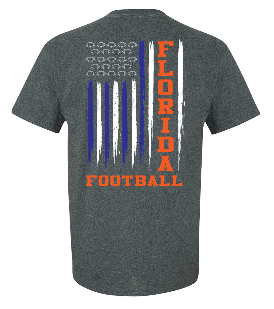 Florida Football Team Color Orange and Blue American Flag Mens Short ...