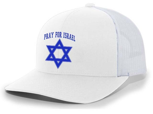 Mens Israel Hat United Christian Pray For Israel Mesh Back Trucker Hat ...