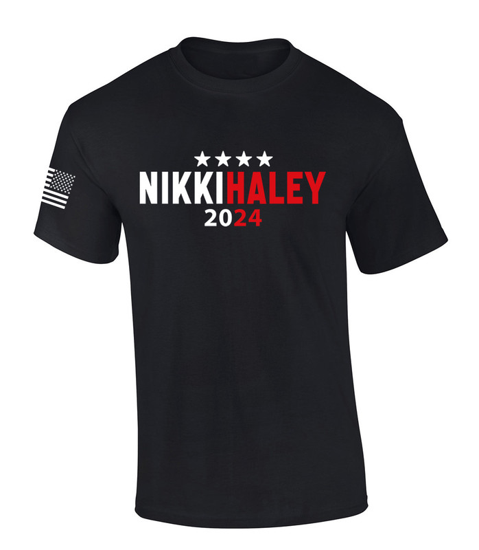Nikki Haley Tshirt Haley 2024 Stars USA American Flag Sleeve Short ...