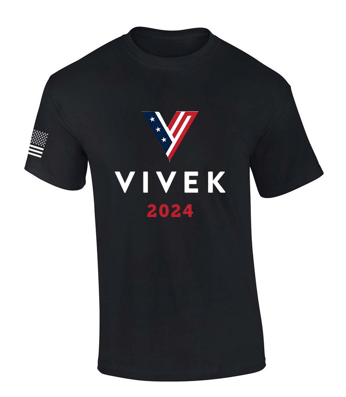 Mens Vivek Ramaswamy Tshirt Vivek 2024 V Logo Short Sleeve T Shirt Graphic Tee Trenz Shirt