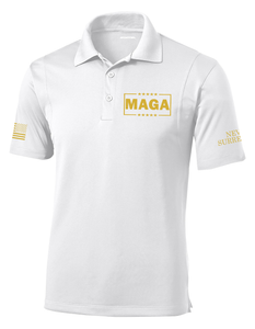 Trenz Shirt Company Mens Trump Gold MAGA Never Surrender Embroidered ...