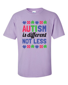 Autisim Awareness Different Is Not Less Unisex Adult Short Sleeve T ...