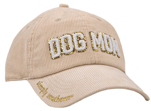 Simply Southern Corduroy Dog Mom Patch Hat Gold Glitter Outline Baseball Cap, Dog Mom, Beige ...
