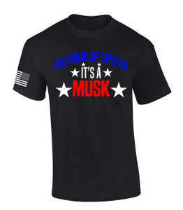 Mens Patriotic Tshirt Freedom Of Speech Is A Musk Patriotic Stars Elon ...