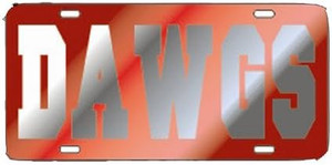 Craftique Georgia Bulldogs Red w/Silver Dawgs License Plate - Trenz ...