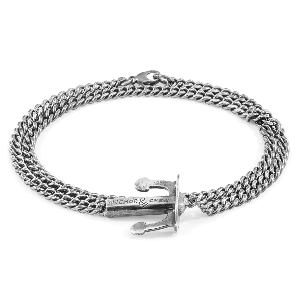 Union Anchor Double Silver Chain Bracelet | ANCHOR & CREW