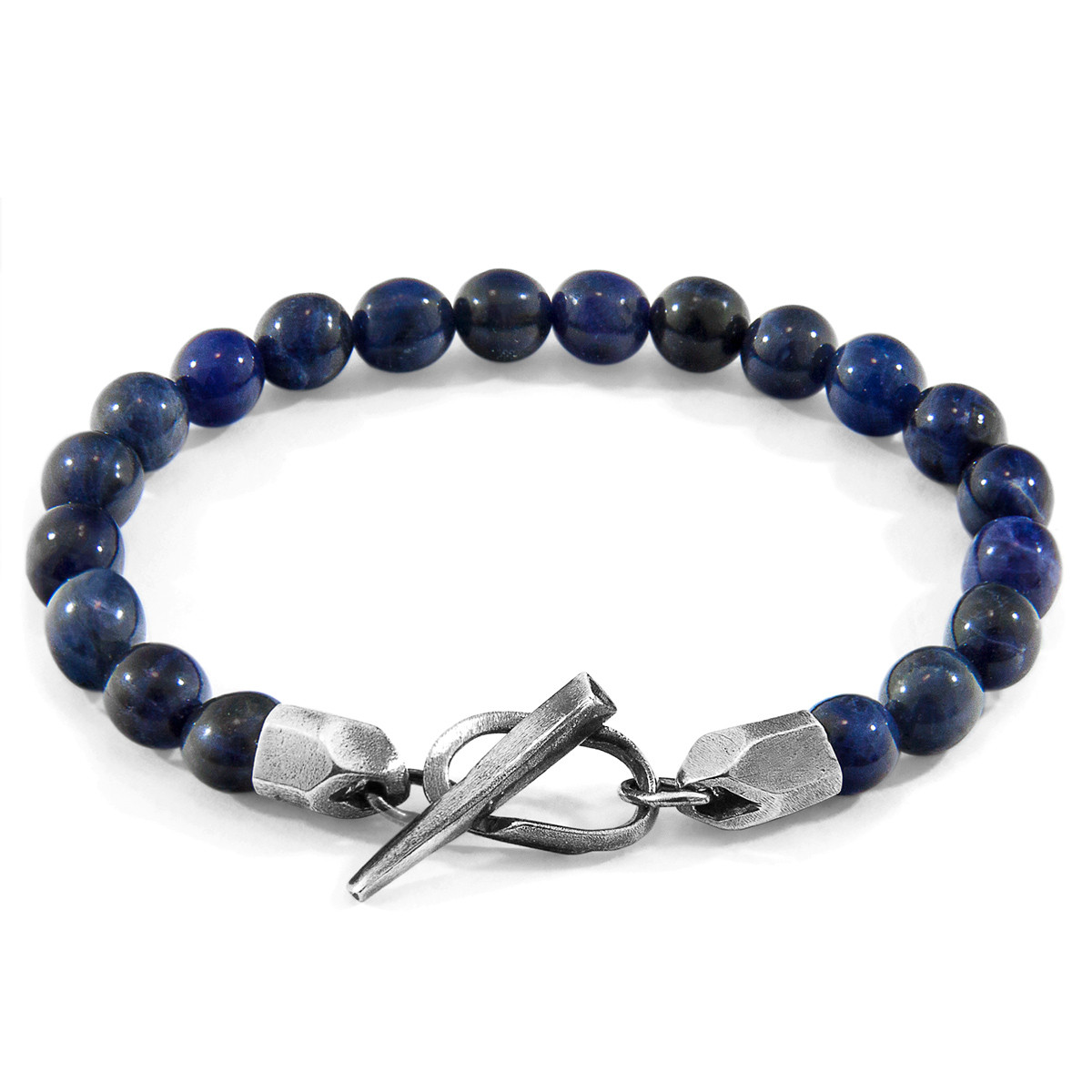 Blue Sodalite Tinago Silver and Stone Beaded Bracelet | ANCHOR & CREW