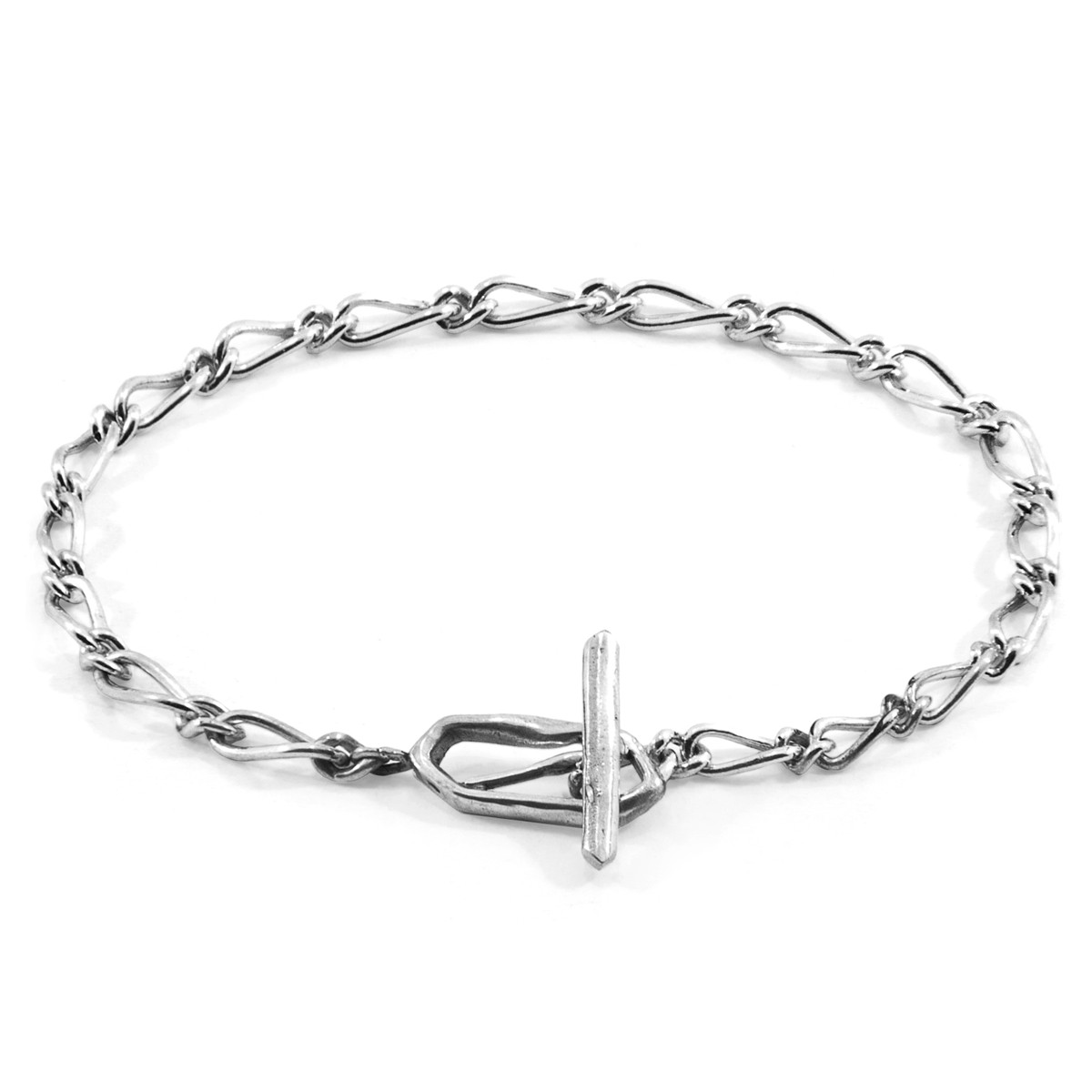 Arabella Twist Silver Chain T-Bar Bracelet | ANCHOR & CREW