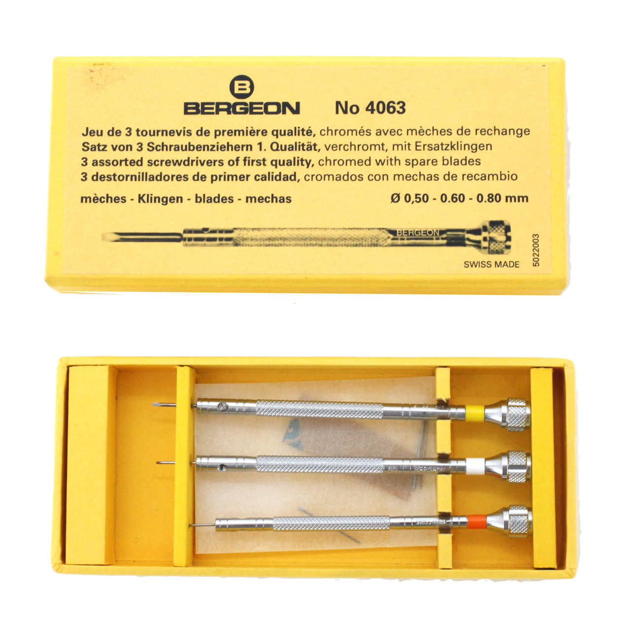 Bergeon 4063 Screwdriver Set Blades .50 - .80 | Watch Tools