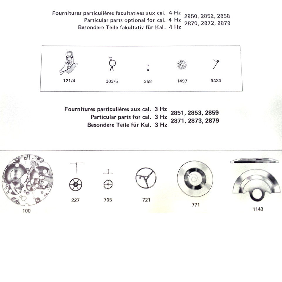 ETA 2851 2853 2859 2871 2873 2879 Escape Wheel and Pinion Original ...