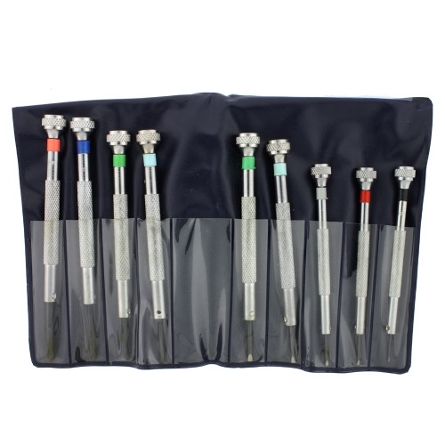 Micro Screwdriver Set 9 Both Phillips Flat Head Vinyl Case Watch Parts ...