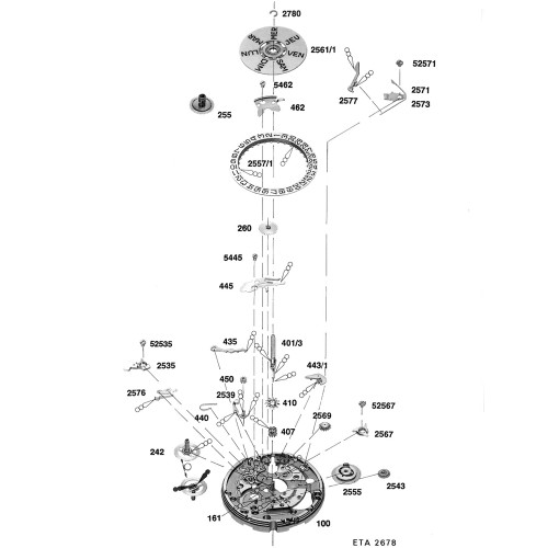ETA 2670 1143/1 Oscillating Weight Assembled Original - Watch Material