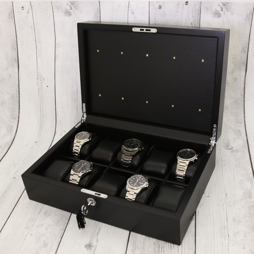 Solar Eco Drive Charging Storage Box for 10 Watches Techswiss