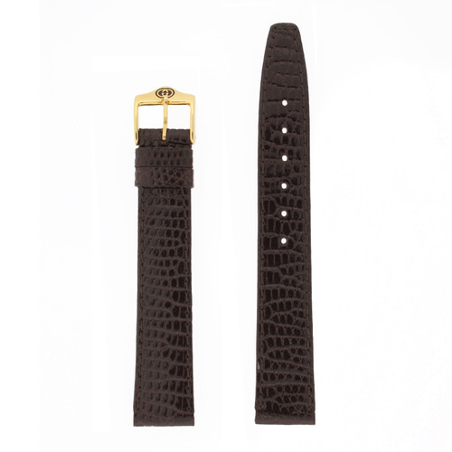Gucci 17mm Brown Leather Watch Band | Replacement Strap| WatchMaterial