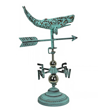 Verdigris Copper Whale Tabletop Weathervane Home Garden Decor w ...