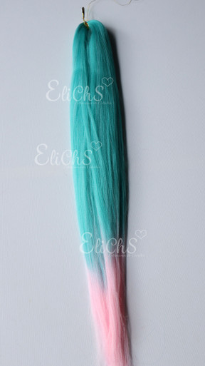 Cabello para trenzas Kanakekalon Premium Largo 28 color Menta-Rosa