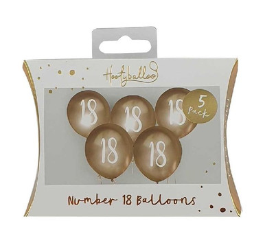 Number 18 Balloons Gold - The Queen's Pantry