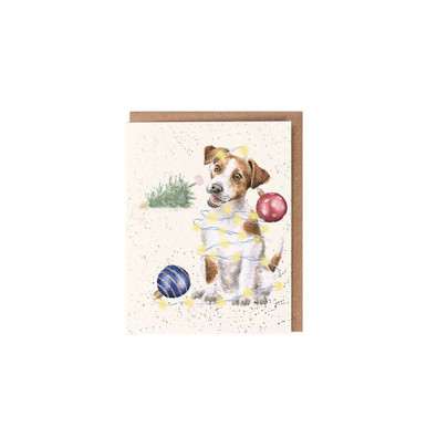 Wrendale Christmas Jack Russell Card smal - The Queen's Pantry