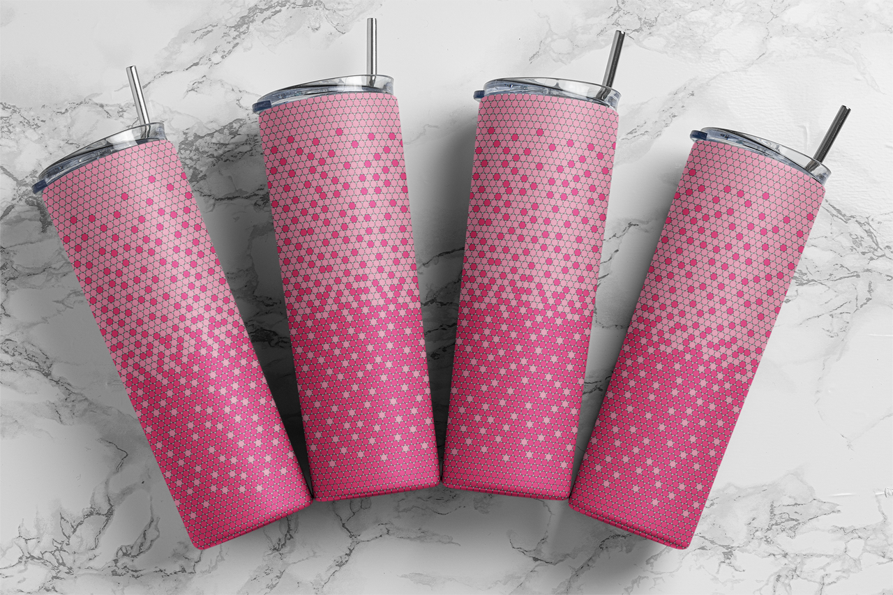 Pink Ombre Sublimation Pattern Tumbler 20 oz. Skinny