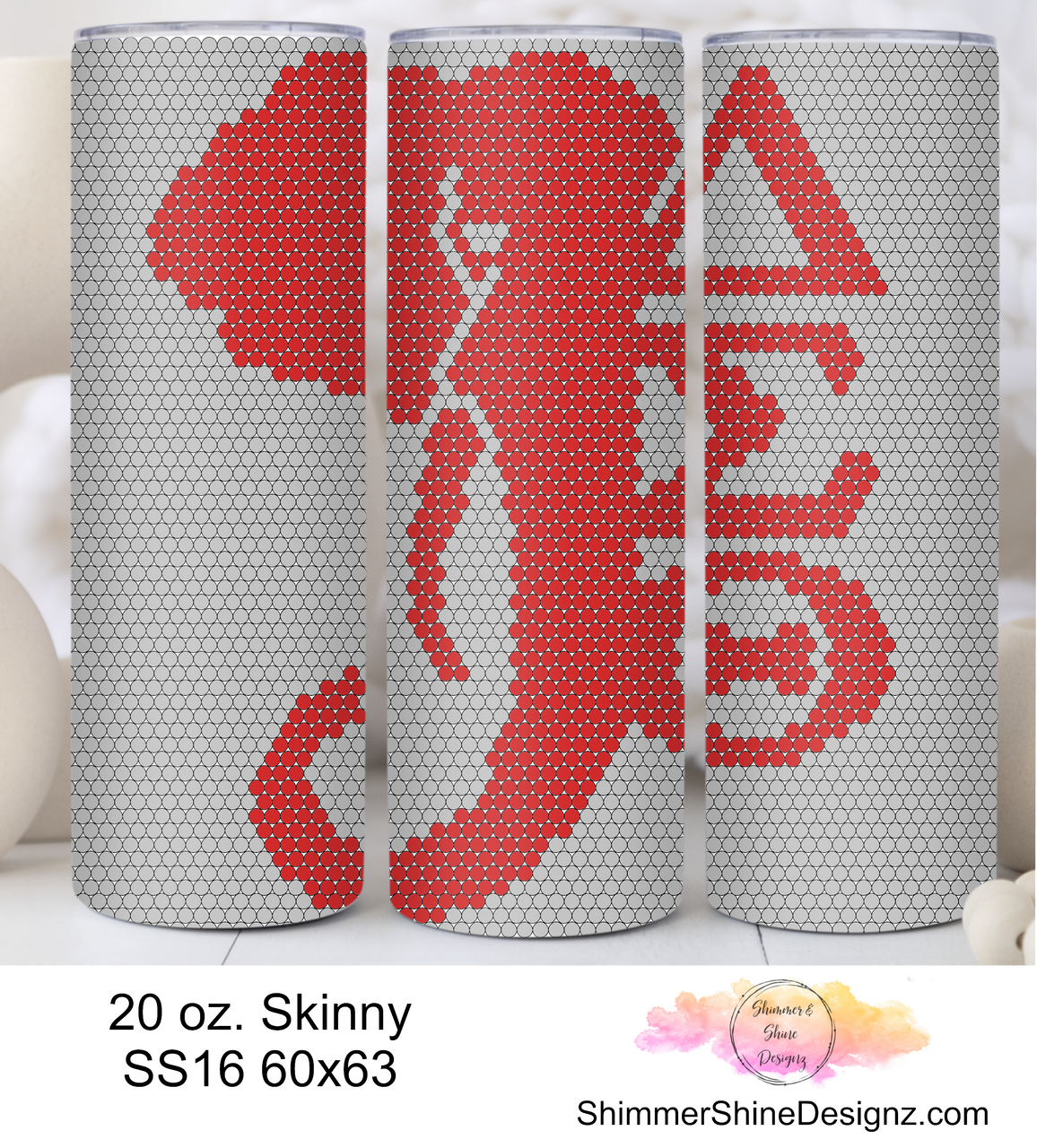 Delta Elephant Gray Sublimation Pattern Tumbler 20 oz. Skinny