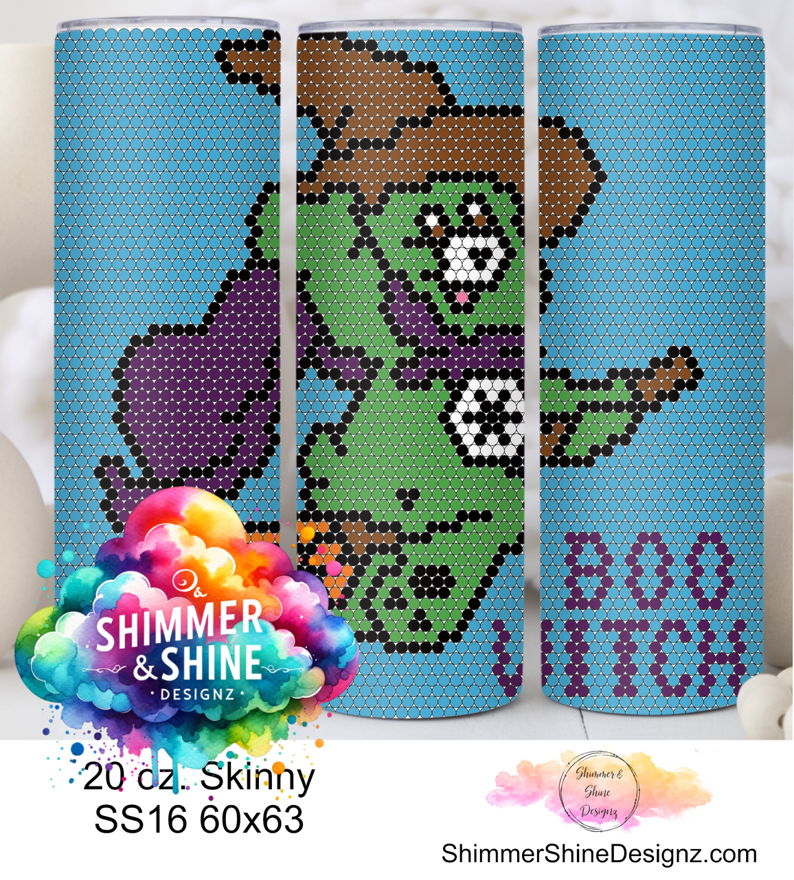 Halloween Boo Witch Bear 20 oz Skinny SS16 60x63 DIGITAL DOWNLOAD