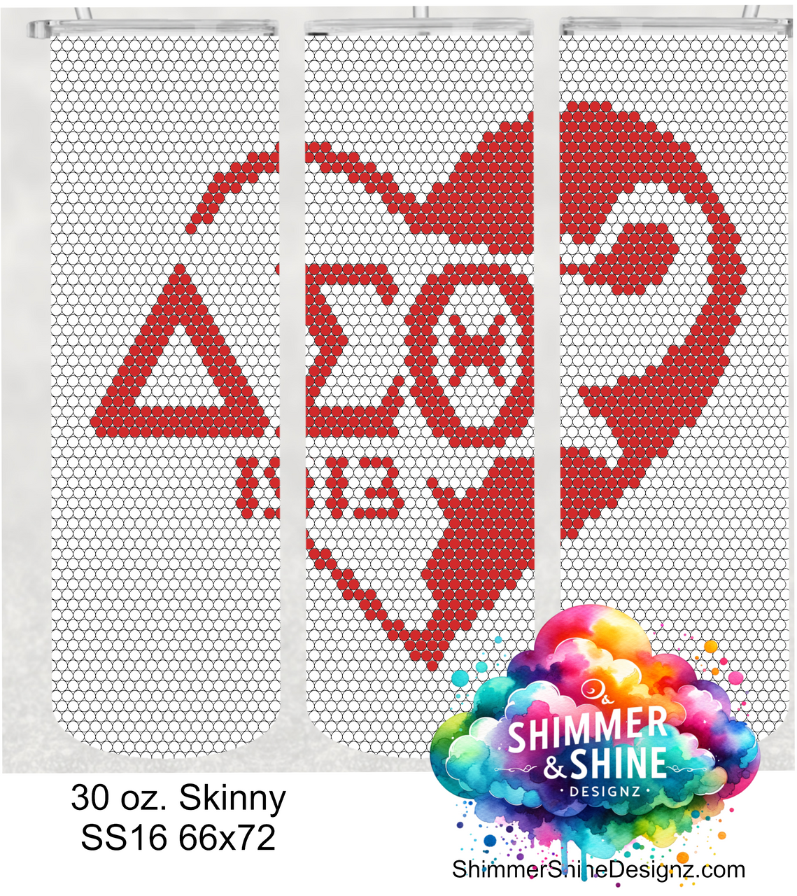 Delta Sigma Theta Heart Elephant 30 oz. Skinny SS16 66x72 DIGITAL DOWNLOAD