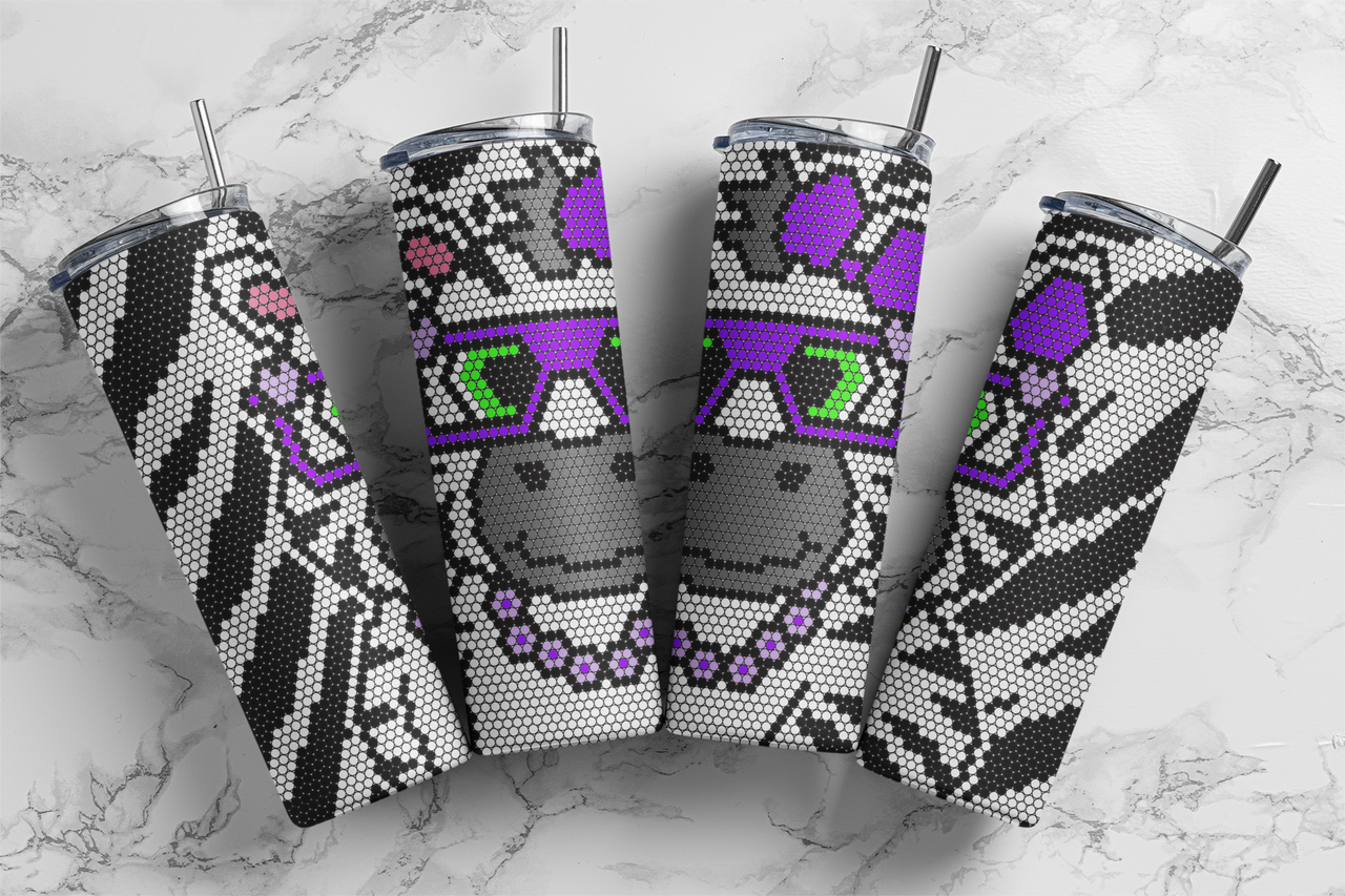 Cute Zebra Black Zebra Rhinestone Pattern 20 oz Skinny SS16 60x63